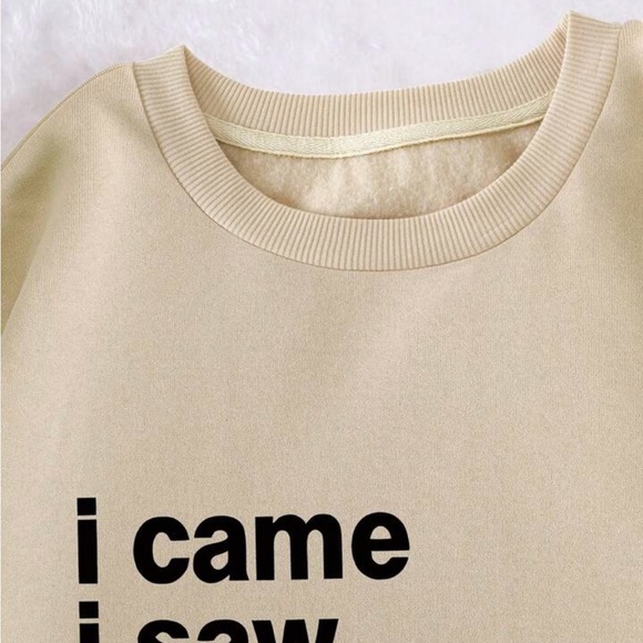 SHEIN | Tops | New I Came I Saw I Had Anxiety Graphic Sand Colored ...
